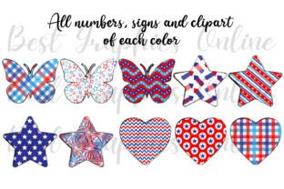 Red White and Blue Doodle Letters USA Graphic by bestgraphicsonline ...