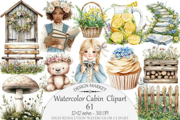 Watercolor Cabin Clipart Graphic by Design Market · Creative Fabrica