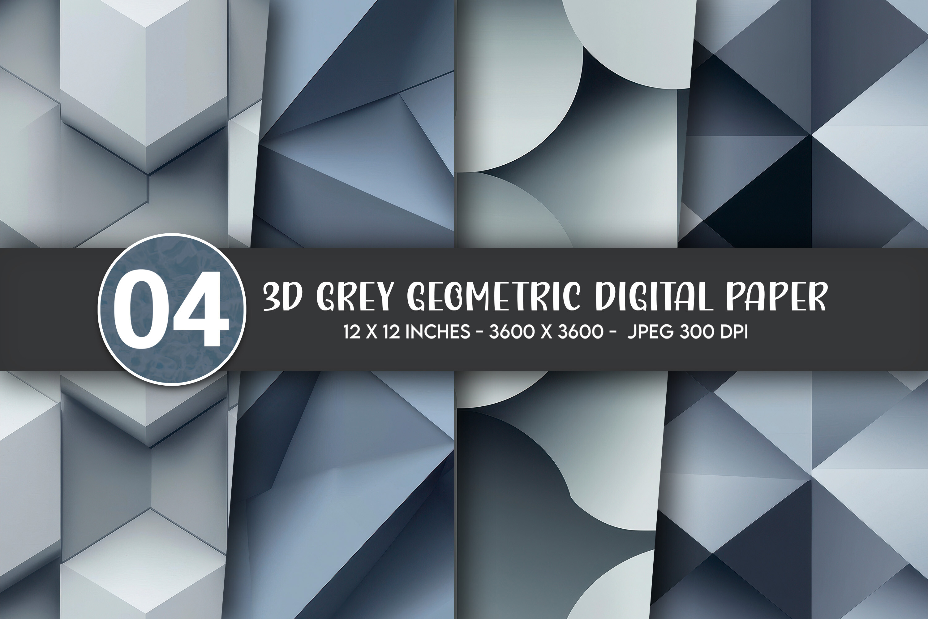 3D Grey Geometric Digital Paper Graphic by Artify Hub Studio · Creative ...