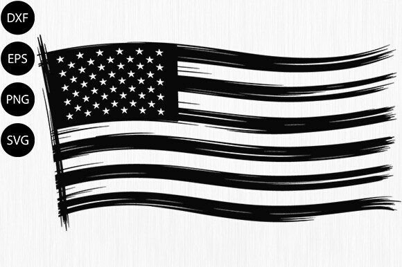 21 Tattered Flag Dxf No Outline Designs & Graphics