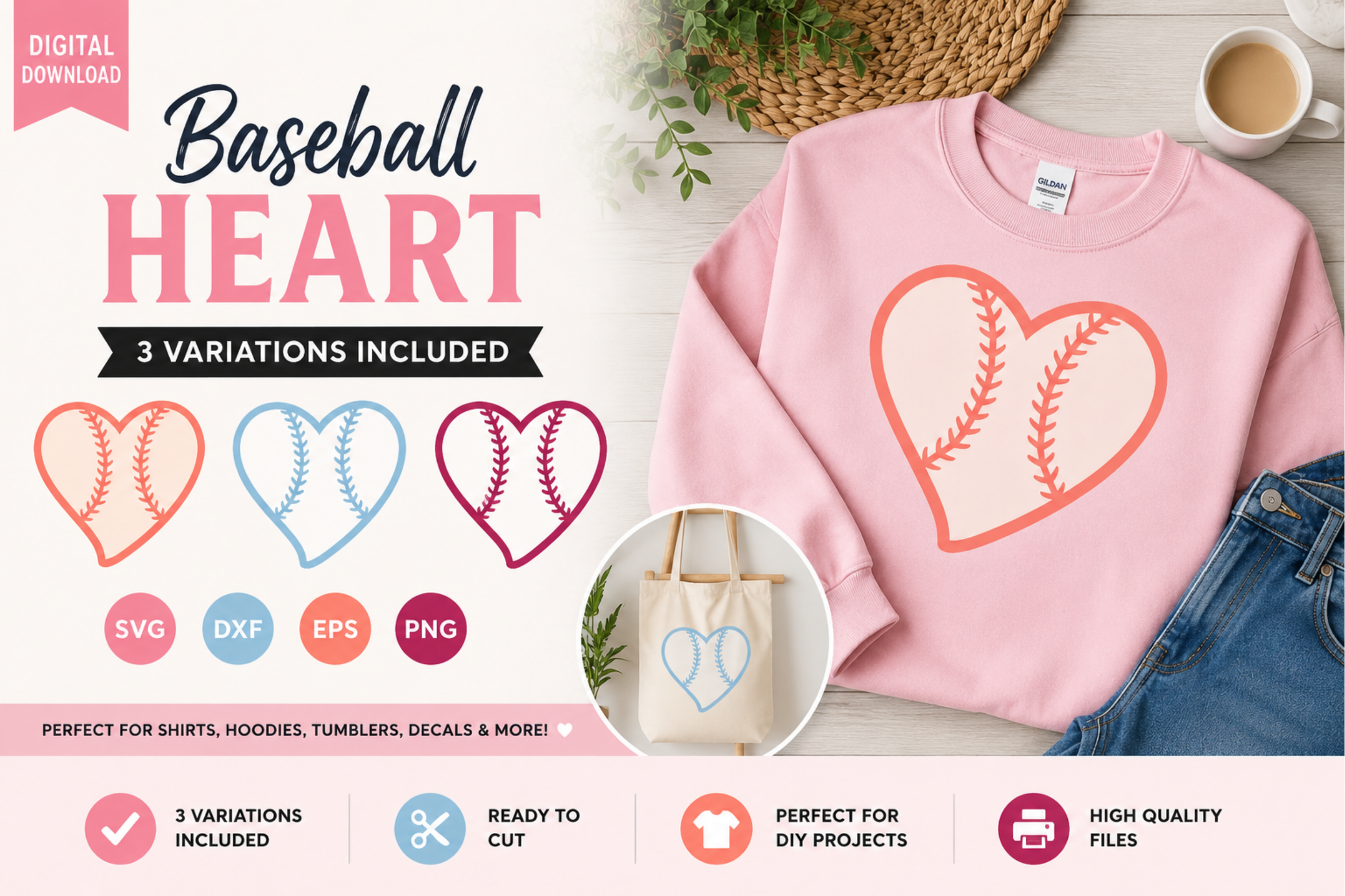 Baseball Love Heart SVG Bundle #B3 Graphic by momstercraft · Creative ...