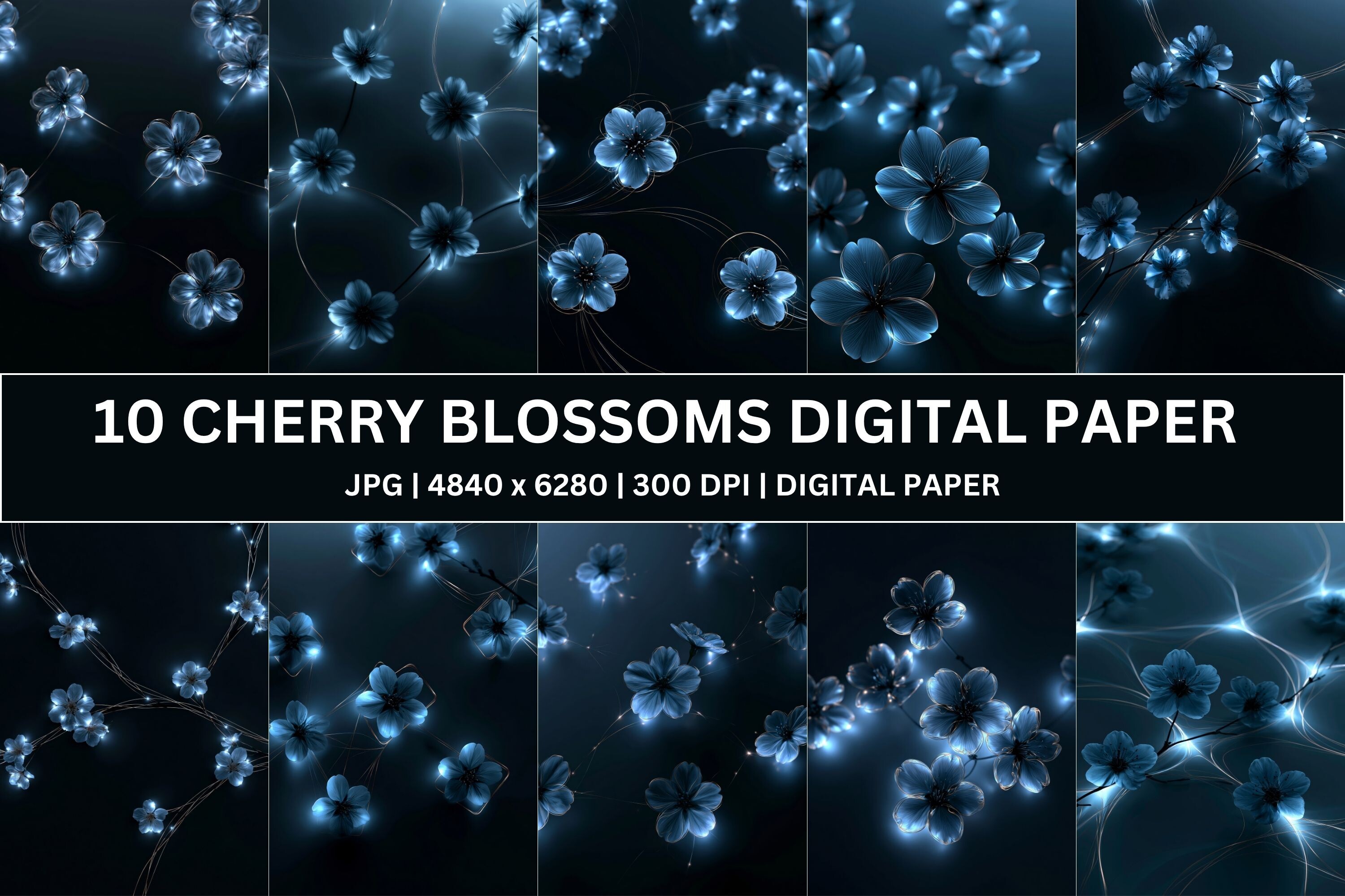 Bioluminescent Cyberpunk Sakura Digital Graphic by ashira.creations ...