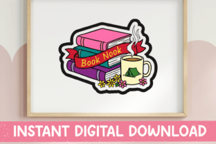 Book Nook Sticker SVG Reading Design Graphic by October Second ...
