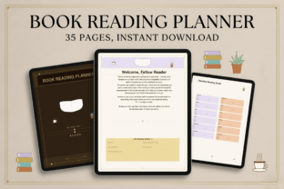 Book Reading Planner Printable Graphic by Rosy Studios · Creative Fabrica