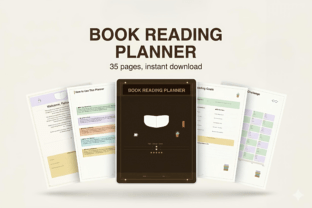 Book Reading Planner Printable Graphic by Rosy Studios · Creative Fabrica