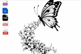Butterfly Floral Swirl SVG Clipart Graphic by soikotcbd · Creative Fabrica