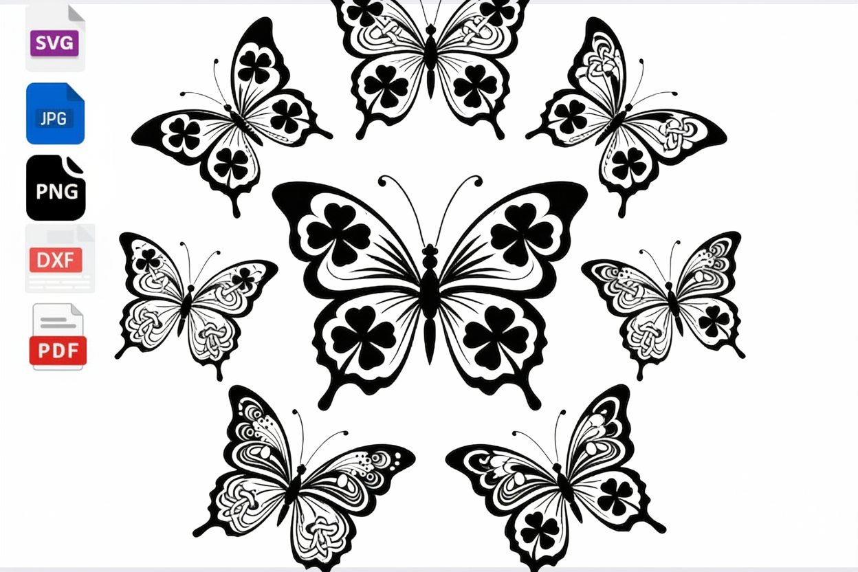 Butterfly SVG Clipart Bundle Celtic Graphic by soikotcbd · Creative Fabrica