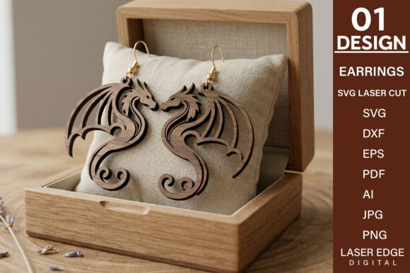 Gothic Ram Skull Earrings Laser Cut Set · Creative Fabrica