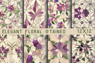 Elegant Floral Stained Glass Wallpaper Graphic by DigiArt · Creative ...
