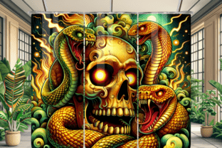 Golden Skull Cobra Flame Gothic Tumbler Graphic by Meow CREATIONS ...