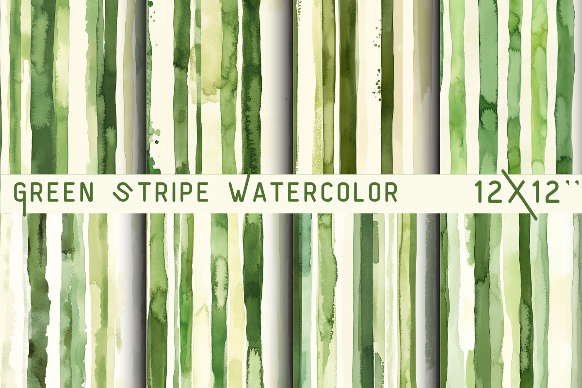 Green Stripe Watercolor Backgrounds Graphic by DigiArt · Creative Fabrica