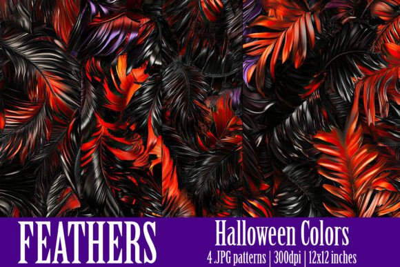 Halloween Colors Feather Patterns, S7 Graphic by Designing with Marlo ...