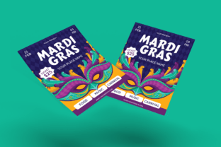 Mardi Gras Event Flyer Template Graphic by creativeproduction.rrgraph ...