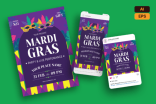 Mardi Gras Flyer Template Graphic by creativeproduction.rrgraph ...