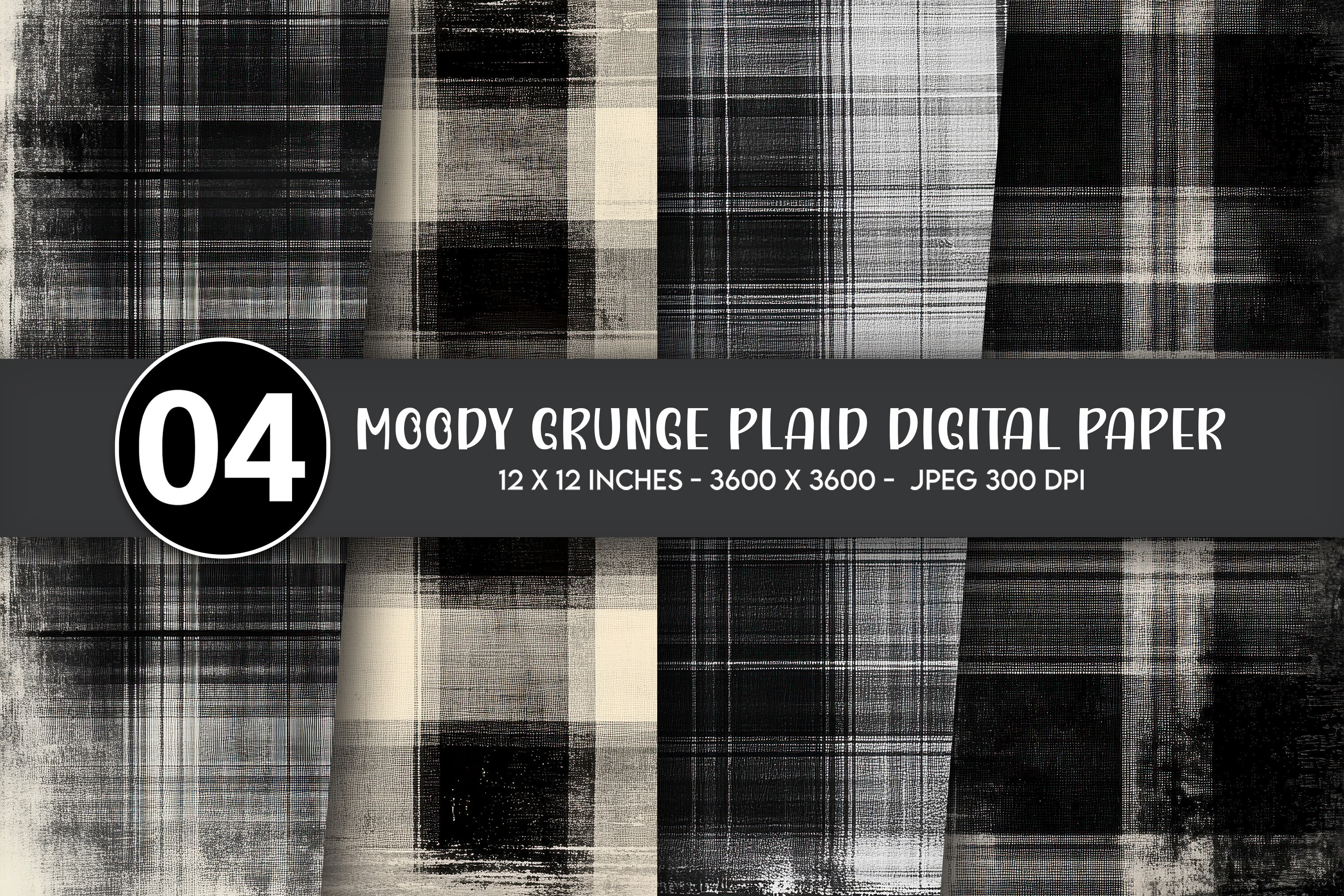 Moody Grunge Plaid Digital Paper Graphic by Artify Hub Studio ...