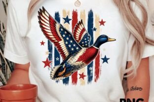 Patriotic Flying Duck PNG Design Graphic by WatercolorArt · Creative ...