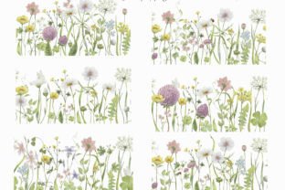 Summer Meadow Borders Watercolor Set Graphic by Noor_illustration ...