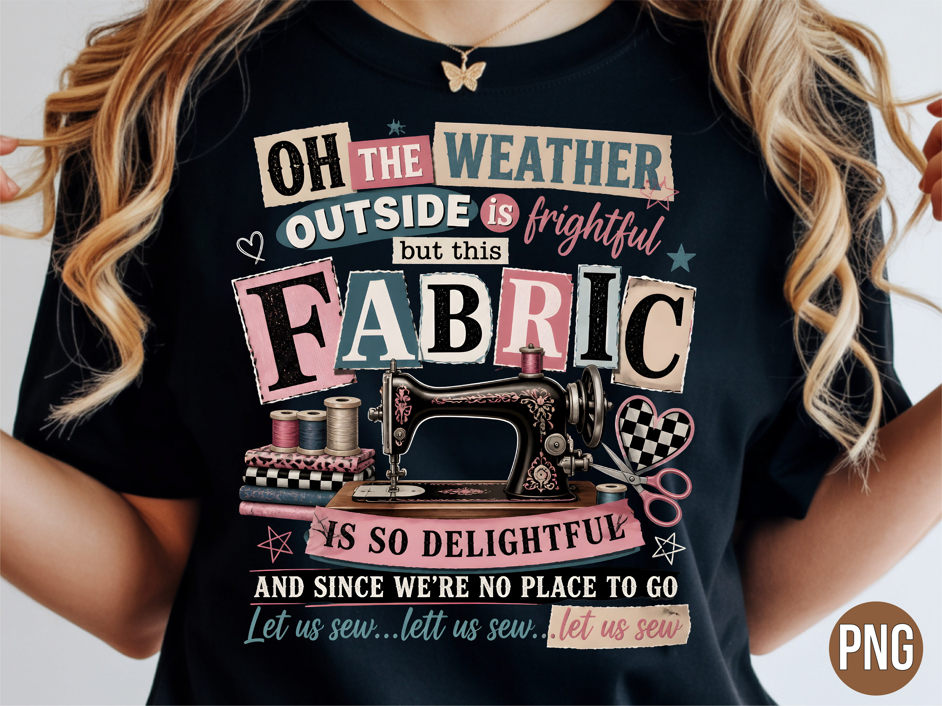 Vintage Let Us Sew Sewing Machine PNG Graphic by Bee Prints · Creative ...