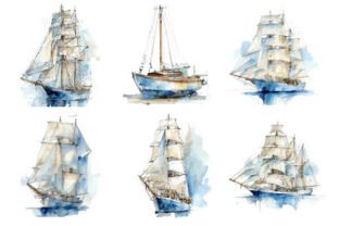 17 Sailing Ship Clipart Graphic by SpringNightH · Creative Fabrica