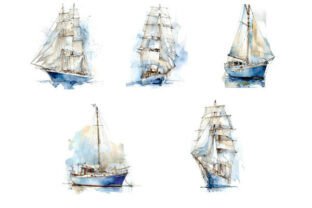 17 Sailing Ship Clipart Graphic by SpringNightH · Creative Fabrica