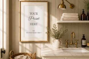 Bathroom Frame Mockup Poster Art Mockup Graphic by Mockups Of ...