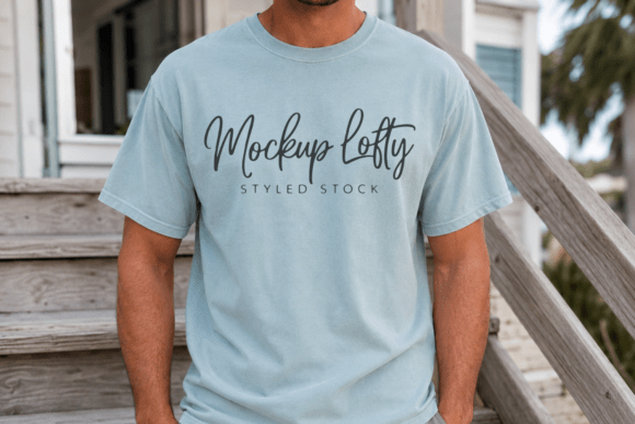 215 Male Crimson Comfort Colors 1717 Beach Mockup Designs & Graphics