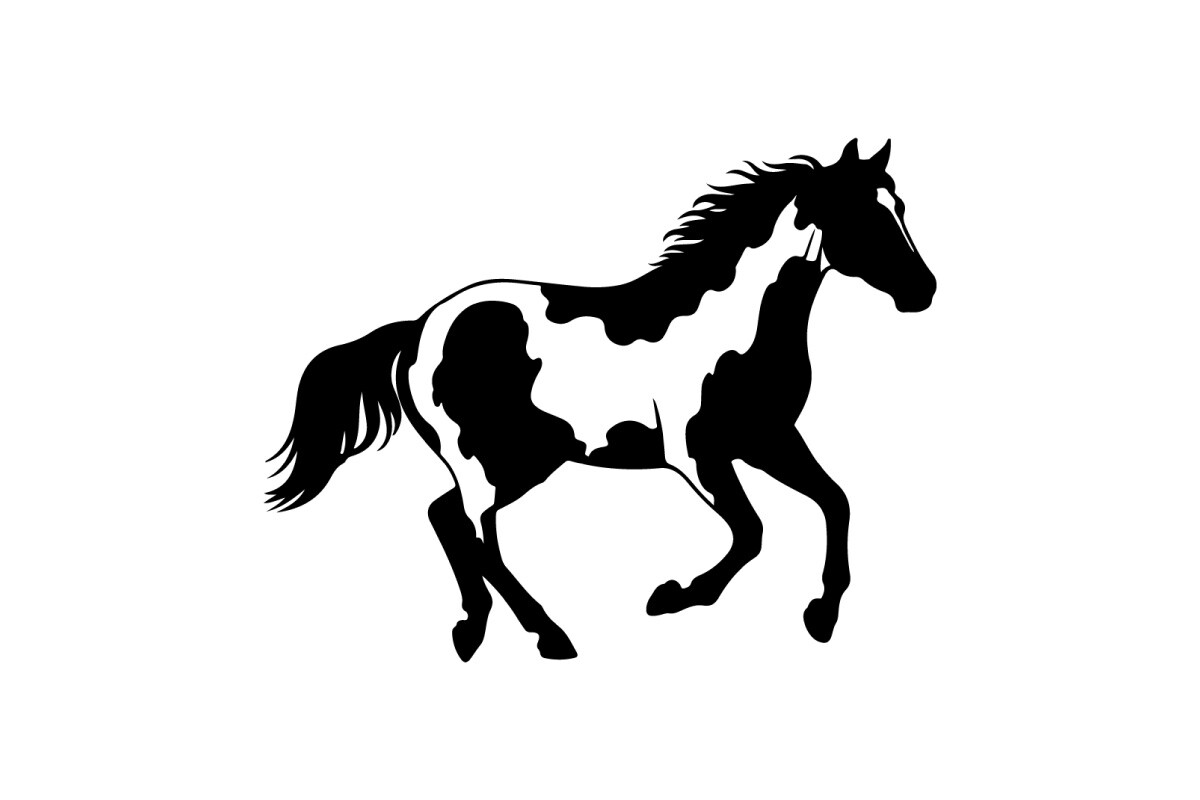 Black and White Horse Silhouette Running Graphic by sctchcreations ...