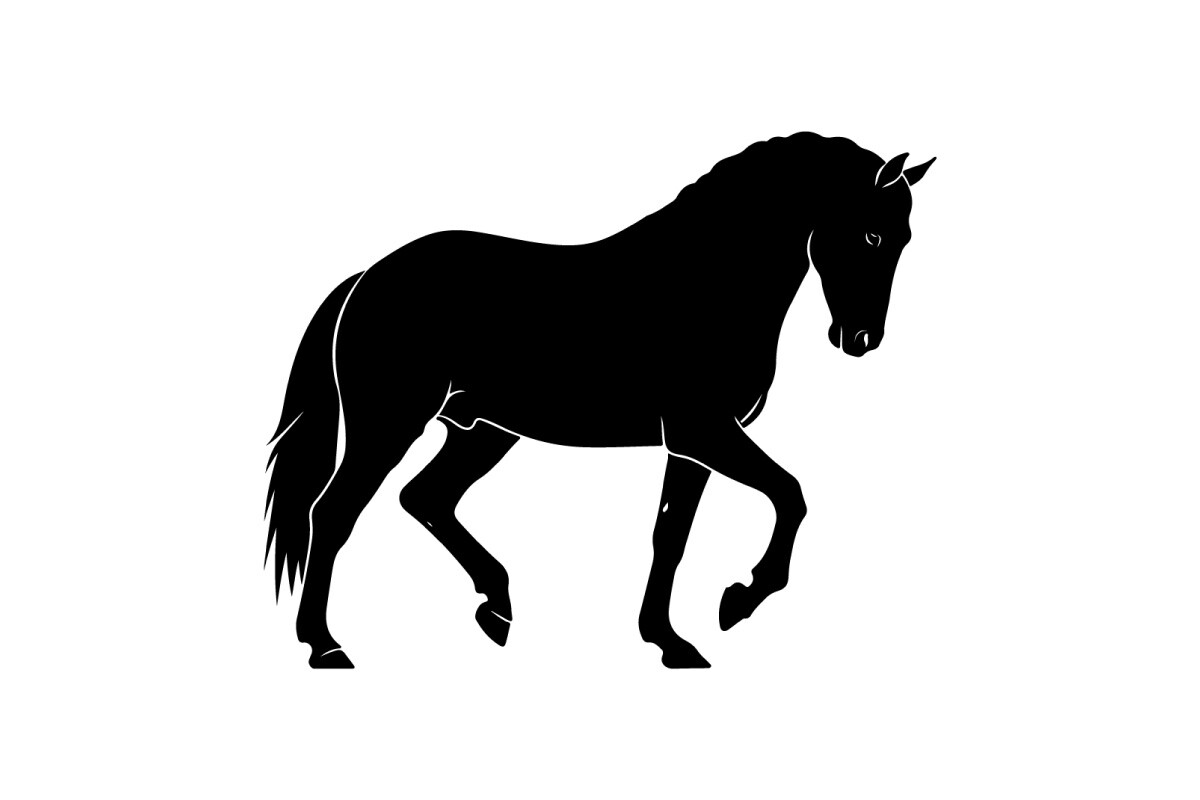 Black Horse Silhouette Running in Profil Graphic by sctchcreations ...