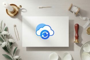 Blue Cloud Sync Icon Isolated Vector Graphic by designcrafts · Creative ...