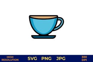 Blue Teacup Icon Vector Isolated Graphic by designcrafts · Creative Fabrica