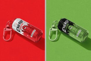 Can Keychain with Carabiner Clip Mockup Graphic by x-and-r · Creative ...