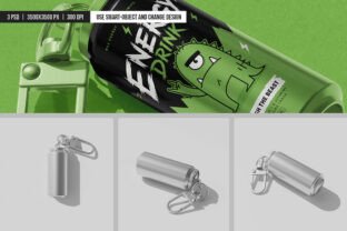 Can Keychain with Carabiner Clip Mockup Graphic by x-and-r · Creative ...