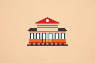Colorful Train Station with Passenger Graphic by designcrafts ...