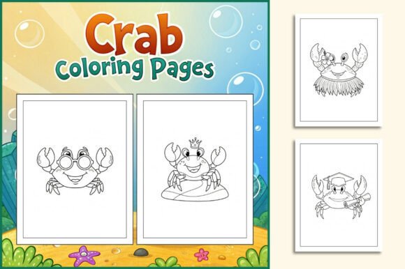 Crab Coloring Pages for Kids Graphic by TheStudyKits · Creative Fabrica