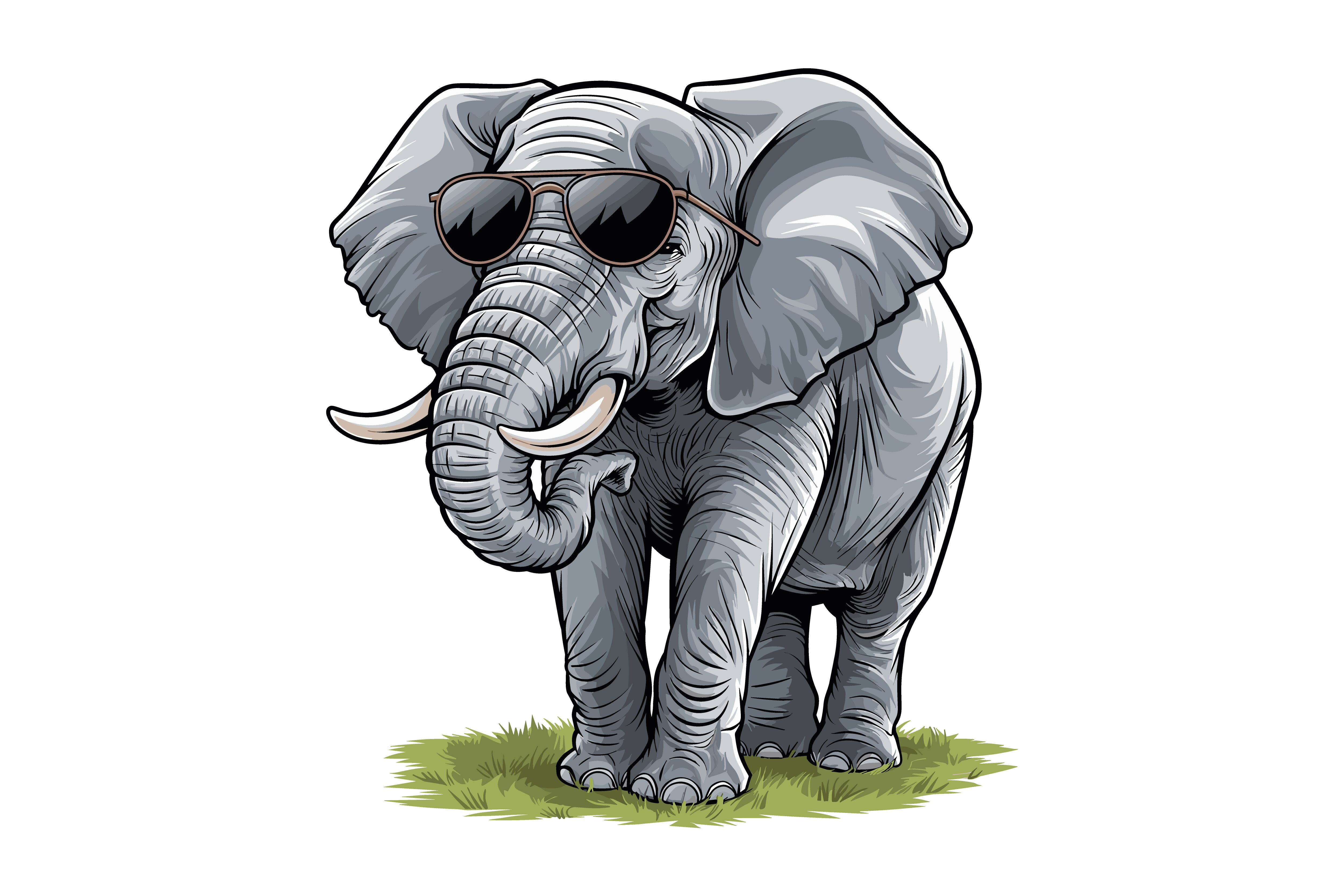 Cute Jungle Elephant Clipart Pack Graphic by TEE VIBE · Creative Fabrica