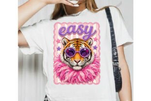 Cute Tiger with Glasses Patchwork PNG Graphic by Vintage Expert ...