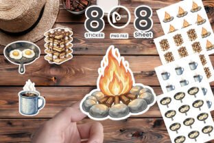 Digital Watercolor Campfire Food Sticker Graphic by Artnoy · Creative ...