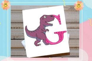 Dinosaur Monogram Alphabet Letter G · Creative Fabrica