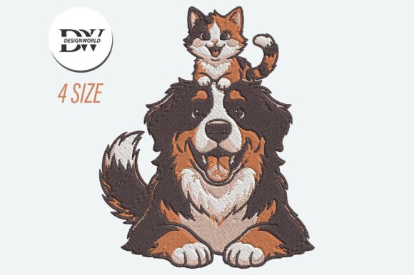 Dog Cat Embroidery Design · Creative Fabrica