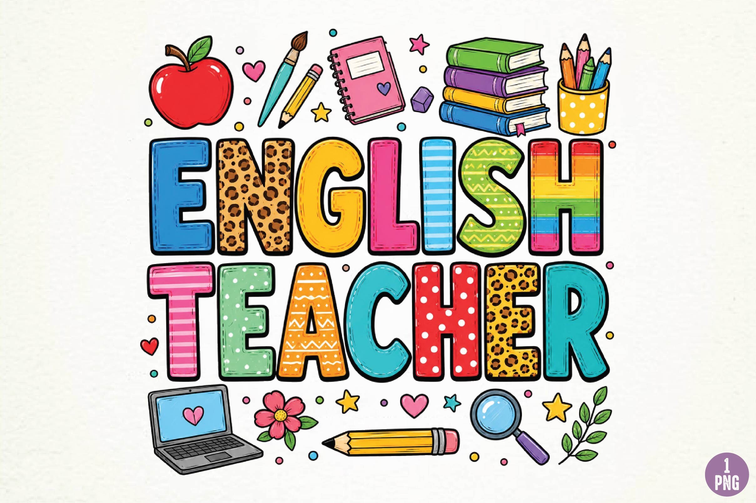 English Teacher Sublimation PNG Graphic by Dream Print · Creative Fabrica