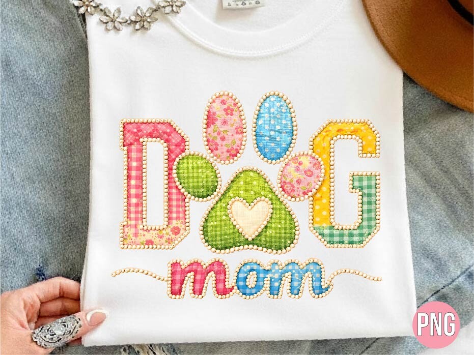 Faux Applique Coquette Dog Mom Paw PNG Graphic by CUTSY Digital ...