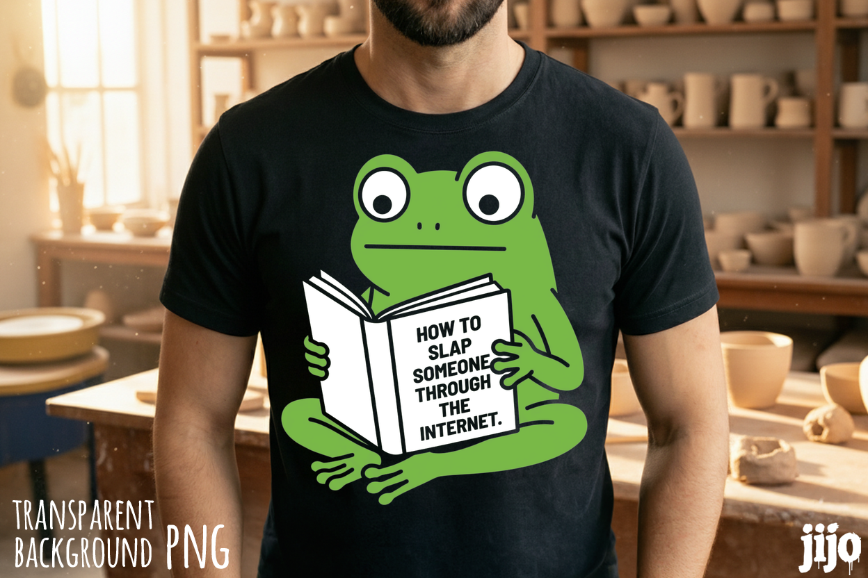 Frog Book Slap Internet PNG Graphic by jijopero · Creative Fabrica