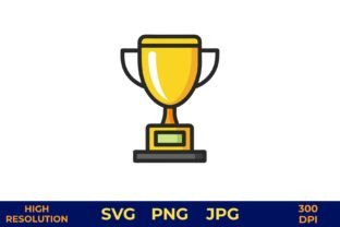 Gold Trophy Cup Icon for Success Vector Graphic by designcrafts ...