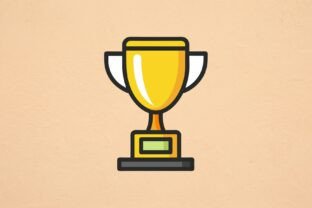 Gold Trophy Cup Icon for Success Vector Graphic by designcrafts ...