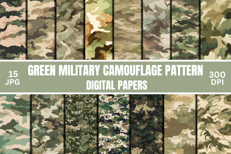 Green Army Military Camouflage Pattern Graphic by Creative River ...