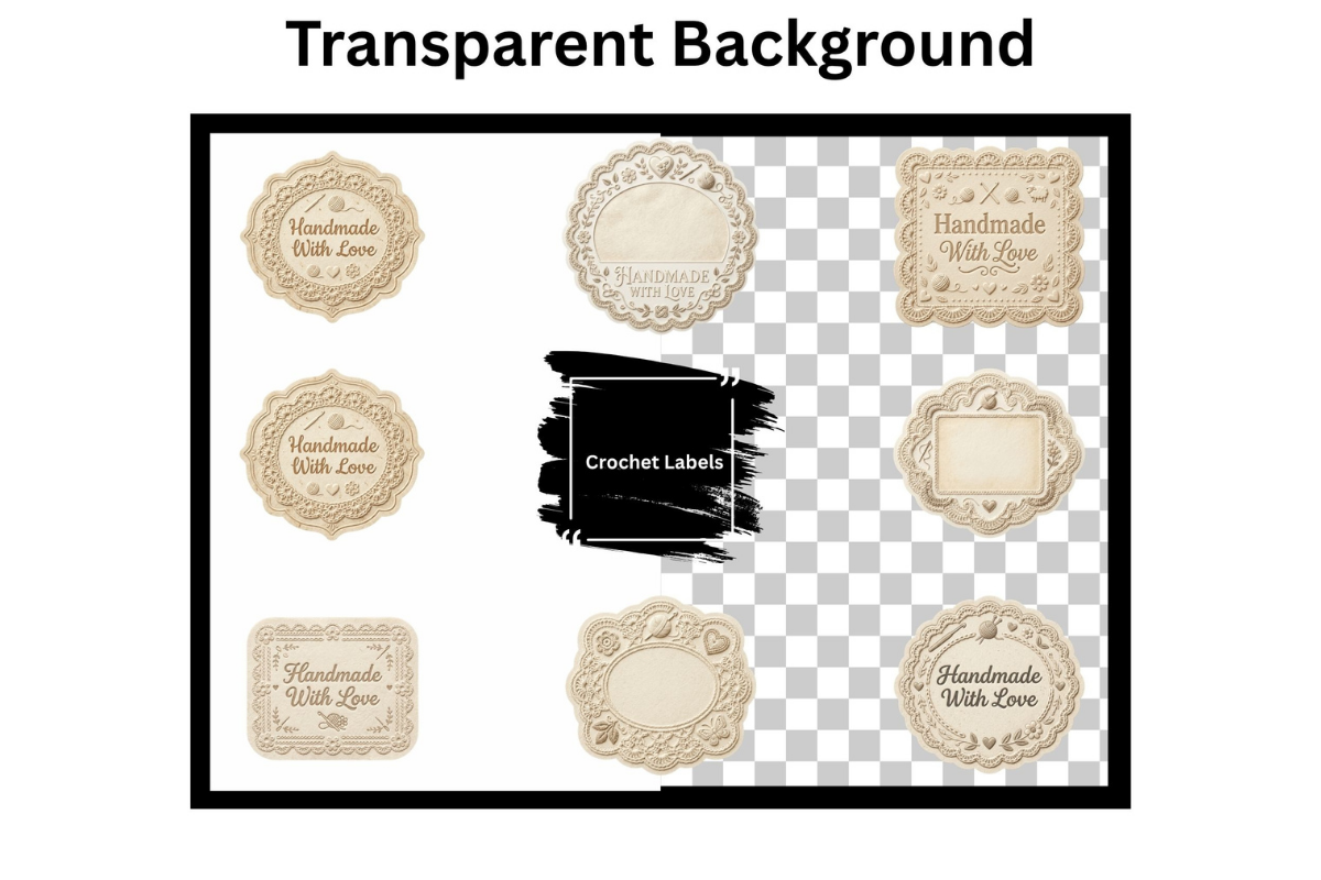 Handmade Crochet Labels PNG Bundle Graphic by Creative Templates Den ...