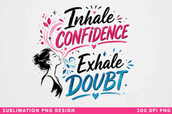 Inhale Confidence Exhale Doubt PNG Graphic by CraftLab Digital ...