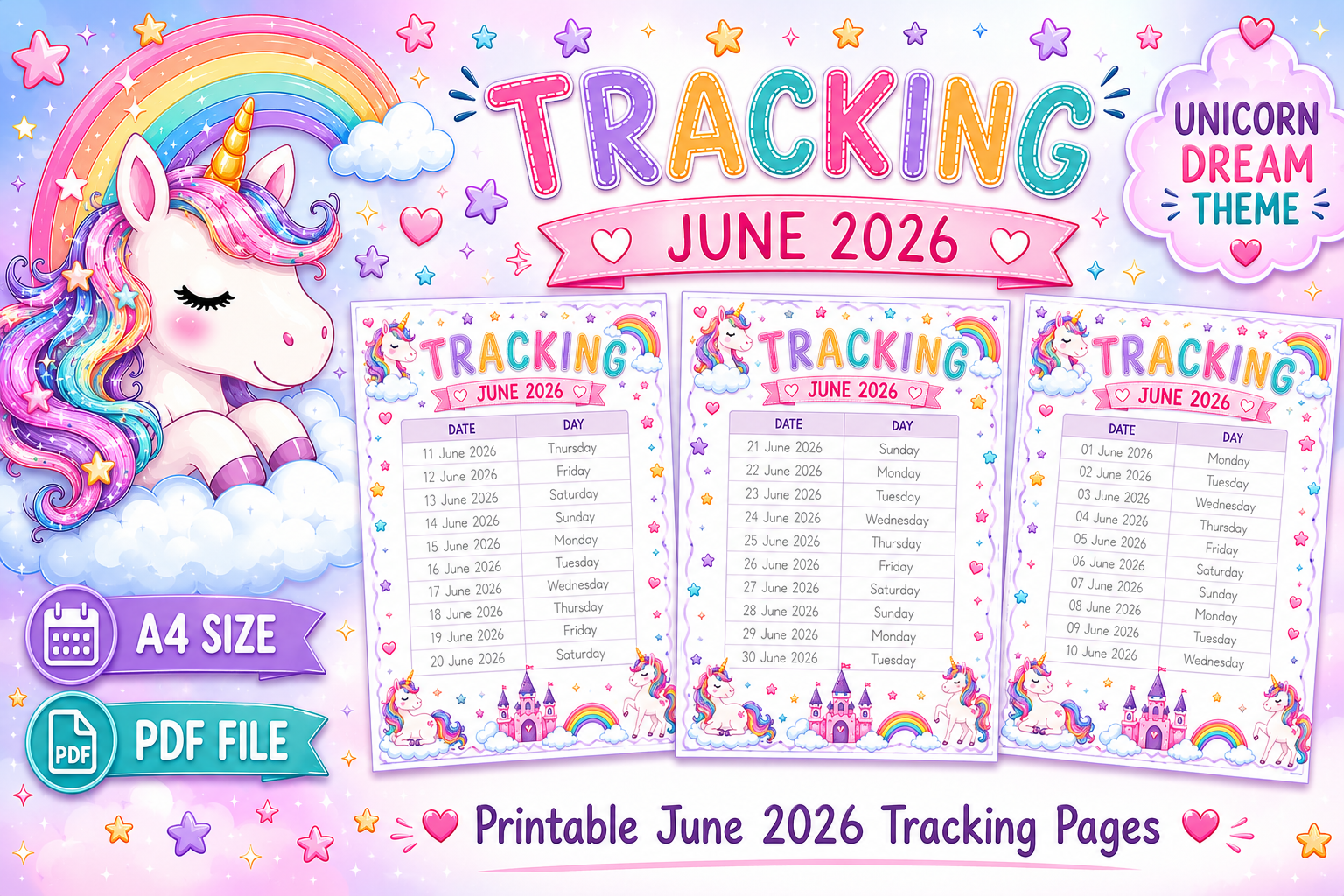 June 2026 Tracing Calendar Graphic by Beans Crafty Creations · Creative ...