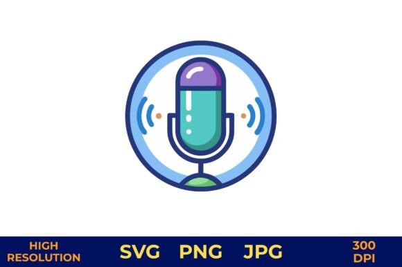 Microphone Icon for Voice Assistant Graphic by designcrafts · Creative ...