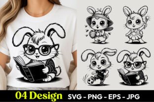 Nerd Bunny Cartoon SVG PNG Graphic by Artify Hub Studio · Creative Fabrica